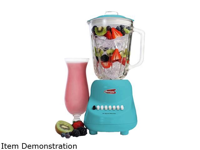 Maxi-Matic EBL-2000GBL Blue 10-Speed Blender with 48Oz. Glass Jar ...