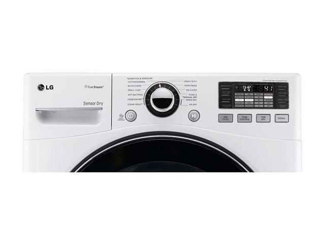 LG DLEX3470W White Electric Ultra Large SteamDryer with Dual LED ...