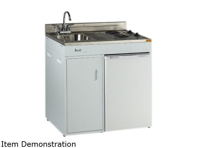 Avanti 3.0 Cu. Ft. 36" Complete Compact Kitchen with Refrigerator White ...