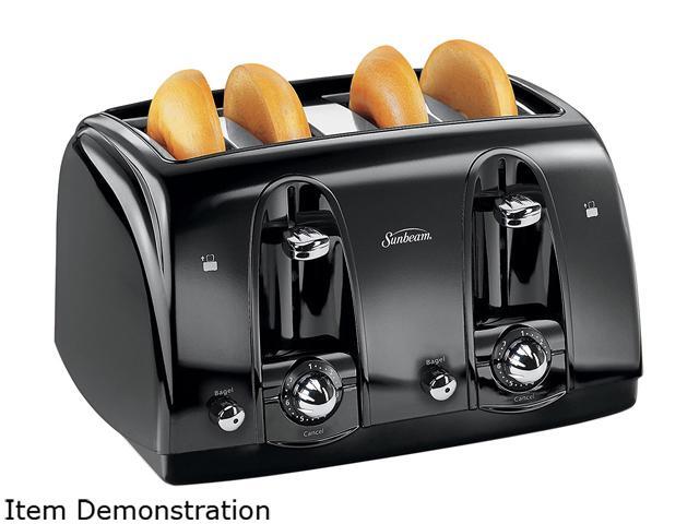 Sunbeam Extra Wide Slot 4-Slice Toaster, Black (3911100000) - Newegg.com