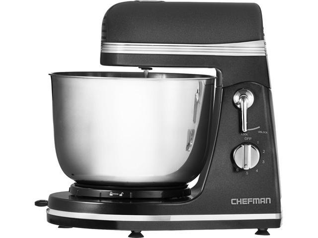 Chefman RJ32-BLACK Legacy Series Power Stand Mixer, Black Black ...