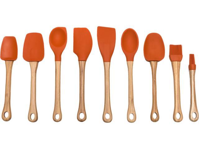 Lipper 8519O Orange Kitchen Tools 9pc Bamboo w Silicone Heads - Newegg.com