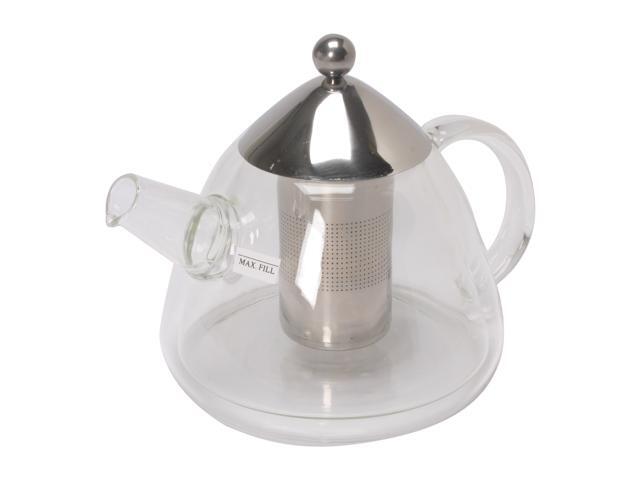 BONJOUR 53845 Insulated Tear Drop Glass Teapot wht Shut Off Infuser ...