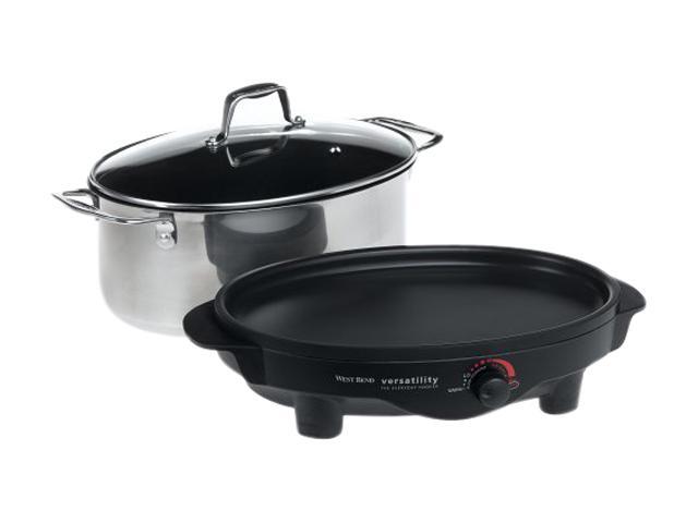 West Bend 84866 Stainless Steel Versatility Slow Cooker with glass ...