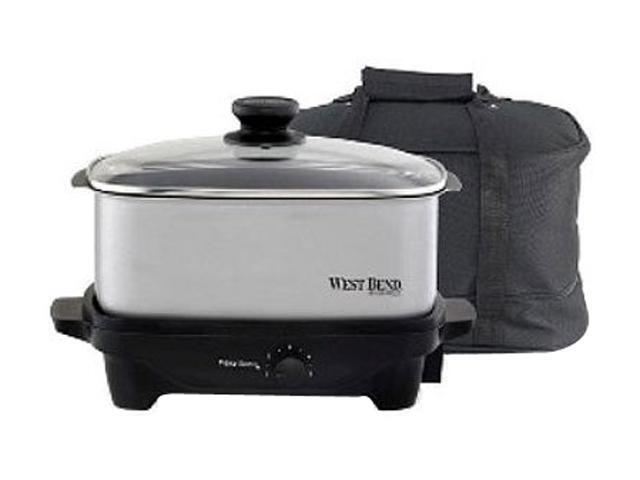 West Bend 84915 Chrome 5 Qt. Oblong Slow Cooker with Tote - Newegg.com