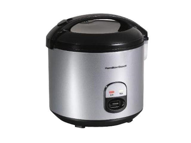 Hamilton Beach 37535 Black/Stainless Steel 4 to 20 Cup Rice Cooker and ...