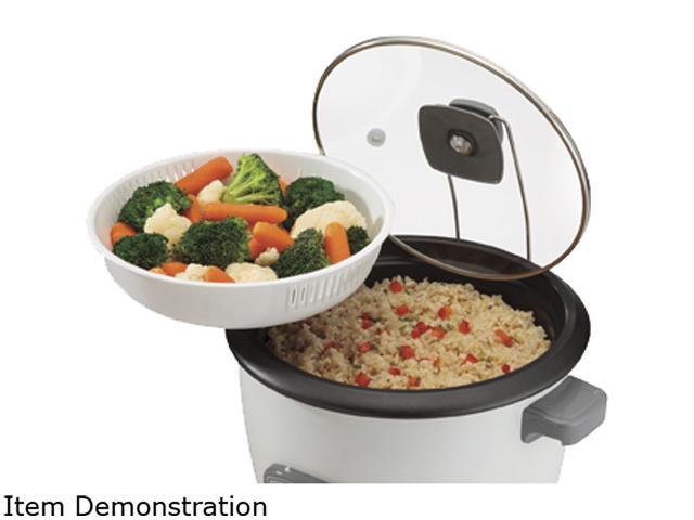 Hamilton Beach 37547 White 16 Cups Digital Rice Cooker Food Steamer ...