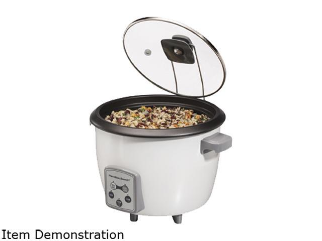 Hamilton Beach 37547 White 16 Cups Digital Rice Cooker Food Steamer ...