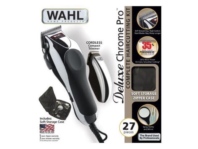 WAHL 79524-1001 Deluxe Chrome Pro 27-Piece Complete Haircutting Kit ...