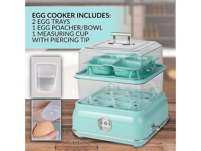 Nostalgia Electrics CLEC14AQ Aqua Classic Retro 14-Capacity Egg Cooker ...