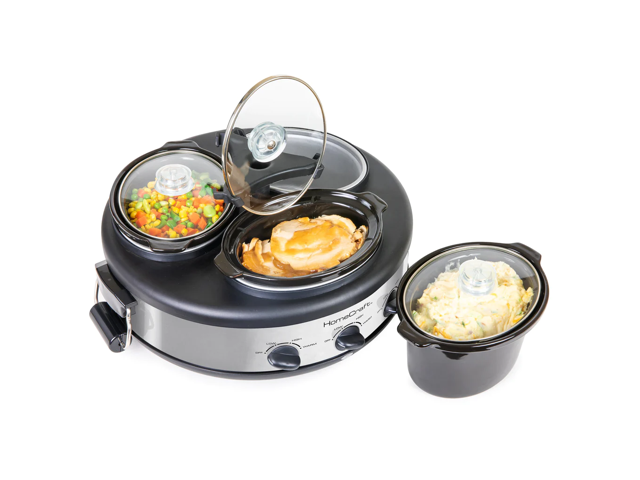 NOSTALGIA ELECTRICS HCRTSCO15SS HomeCraft Triple Round Oval 1.5 Quart ...