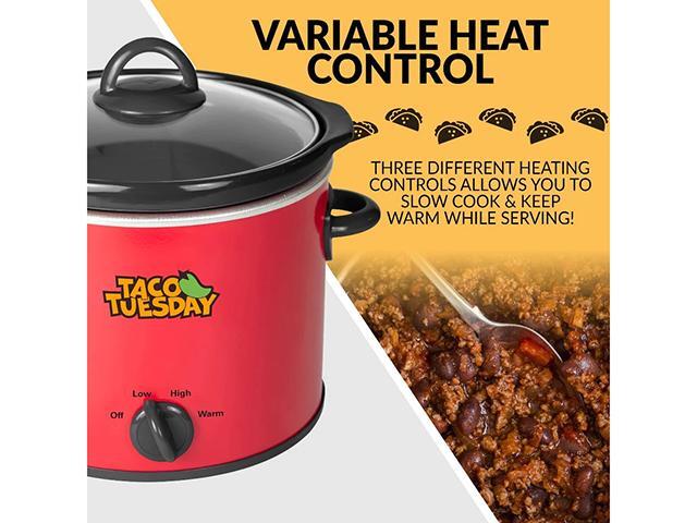 NOSTALGIA ELECTRICS TTRSC4RD Taco Tuesday 4-Quart Fiesta Slow Cooker ...
