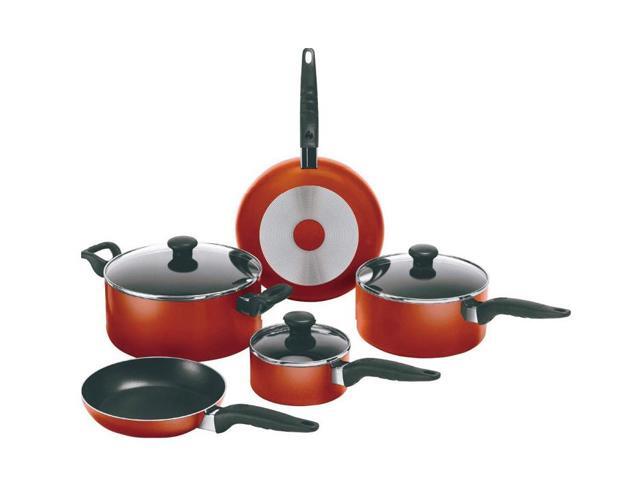 Mirro A796SA64 Get-A-Grip 10-Piece Nonstick Cookware Set Red - Newegg.com