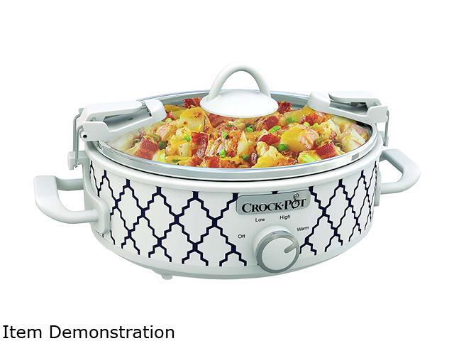 CROCK-POT SCCPCCM250-BT White/Blue Pattern 2.5-Quart Oval Slow Cooker ...