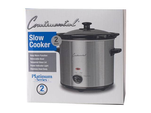 Continental Electric 2 Quart Slow Cooker, Stainless Steel CP43729 ...