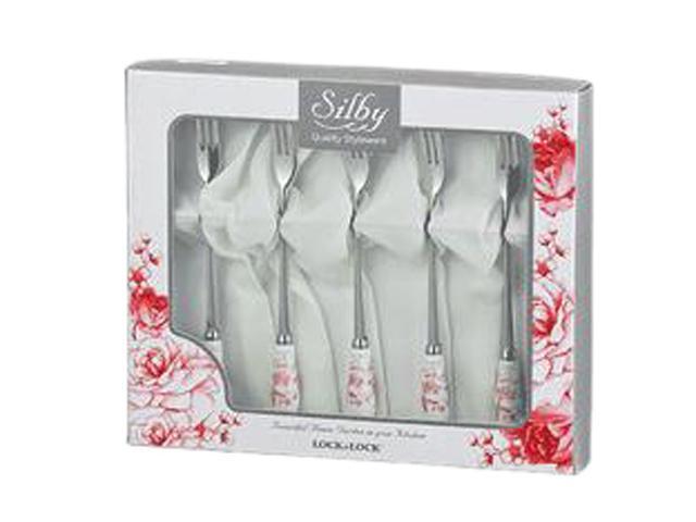 LOCK&LOCK SLB114S5 Silby Cutlery, Rubynia, Cubic, Tea Fork 5P Set ...