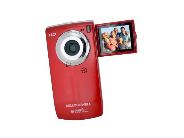 Bell & Howell T100Hdr Red Hd Camcorder Take1 With Flip Out - Newegg.com