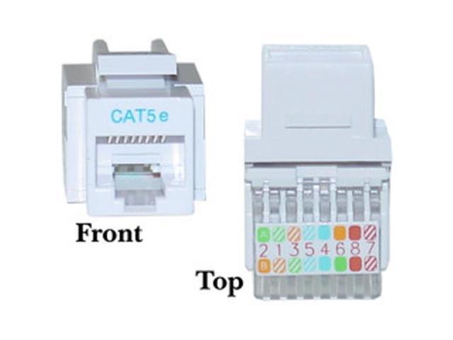 CableWholesale 311-120WH Cat 5e Keystone Jack White Toolless RJ45 ...