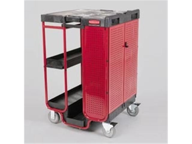 Rubbermaid RCP 9T58 BLA Ladder Cart with Cabinet - Newegg.com