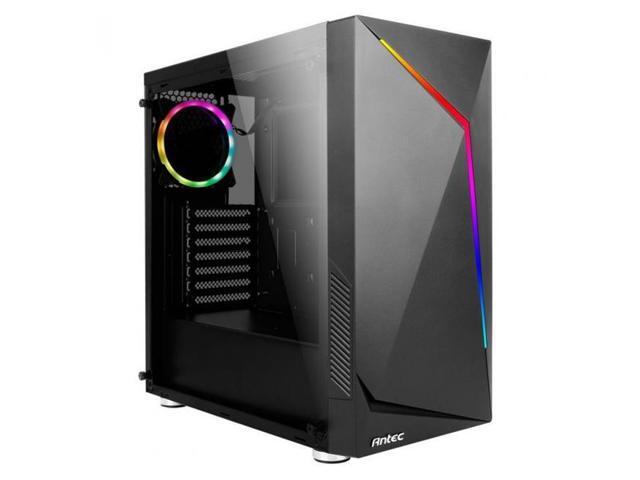 Antec NX300 BLACK Tempered Glass Side Panel, LED Strip Front Panel NX ...