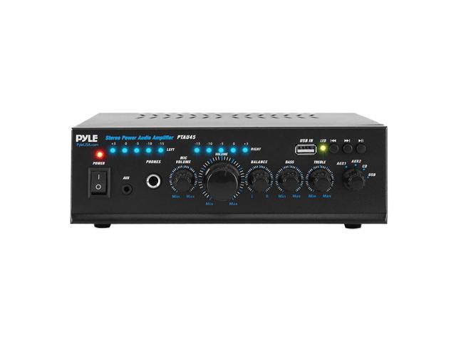 Pyle PTAU45 Mini 2x120 Watt Stereo Power Amplifier with USB-CD-AUX ...