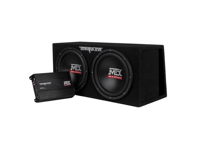 MTX 12-Inch 2000W Dual Loaded Subwoofer Enclosure with Amplifier ...