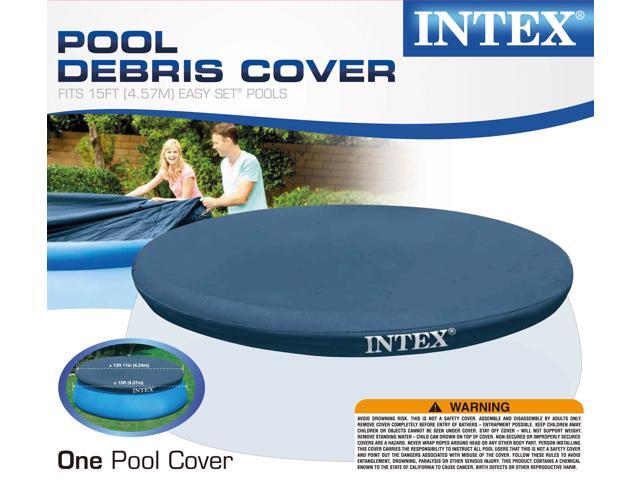 Intex Easy Set 15 Foot Round Above Ground Swimming Pool Cover, Pool Not ...