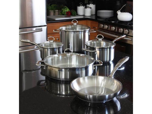 Chantal SLIN-9 Induction 21 Steel Home Kitchen Cookware Set, 9 Piece ...