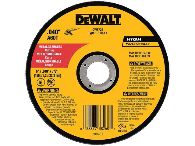 DeWalt DW8725 6-Inch Abrasive Cut Off Wheel - Newegg.com