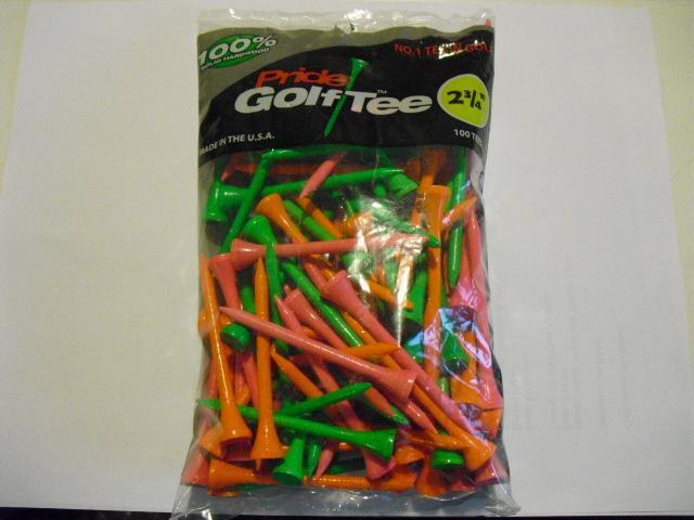 Pride Professional Tees Pro Length (2.75") Neon Mix 100pk Golf Tees ...