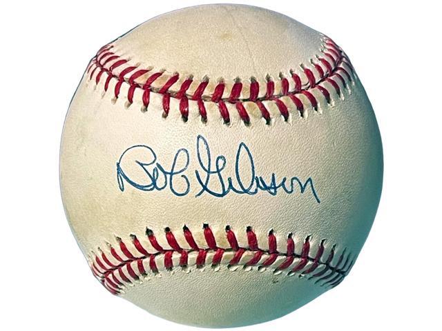 Bob Gibson signed Official Rawlings National League Baseball toned- COA ...