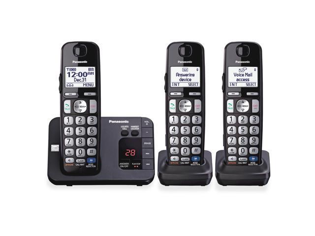 Panasonic KX-TGE233B Expandable Cordless Phone with Large Keypad- 3 ...