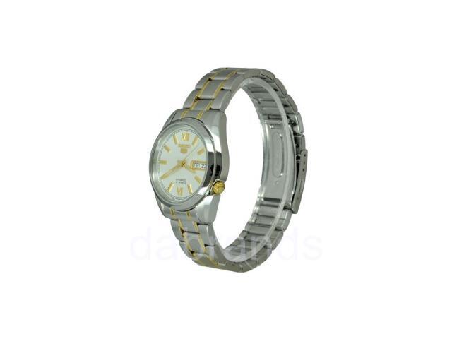 Seiko 5 SNKL57 Men's Stainless Steel Two Tone White Dial Automatic ...