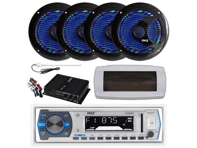 Pyle PLMRB29W Single DIN Bluetooth Marine MP3 AM/FM Stereo Receiver ...