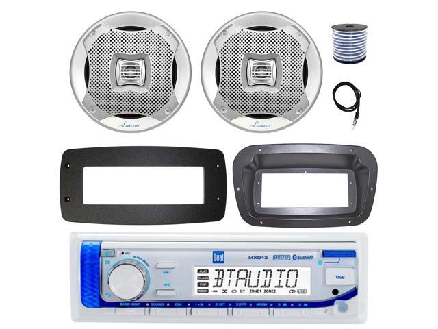 Dual MXD13 Single DIN Bluetooth Marine MP3 AM/FM Stereo Receiver, Spa ...