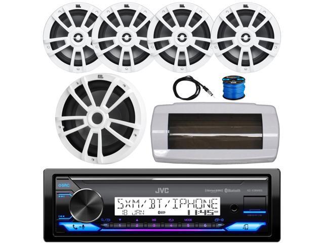 JVC KD-X38MBS Single-DIN Marine Bluetooth USB/AUX LED AM/FM SiriusXM Ready Stereo Receiver W ...