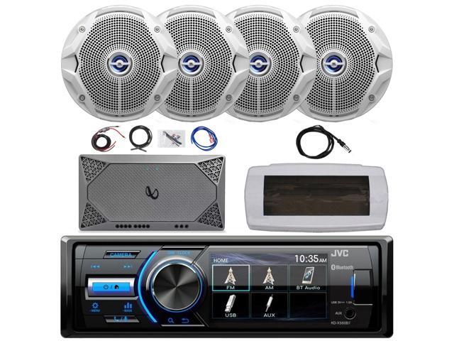 JVC KD-X560BT Single-DIN Marine Bluetooth USB/AUX MP3 AM/FM Radio Digital Media Stereo Receiver ...