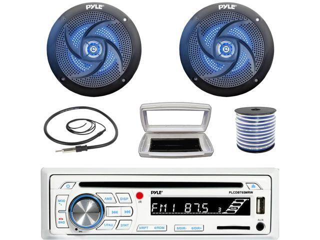 Pyle PLCDBT65 Single-DIN Marine Bluetooth USB/AUX CD Player AM/FM ...