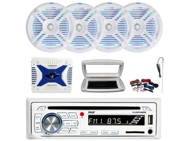 Pyle PLCDBT65 Single-DIN Marine Bluetooth USB/AUX CD Player AM/FM ...