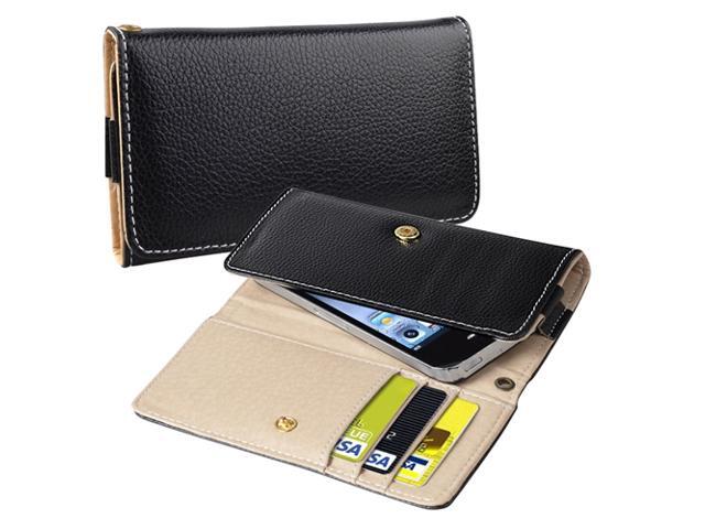 Leather Wallet Cell Phone Case, Black - Newegg.com