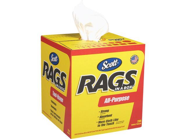 Scott 75260CT Rags in a Box, 10" x 13", White, 200/Box, 8 Boxes per ...