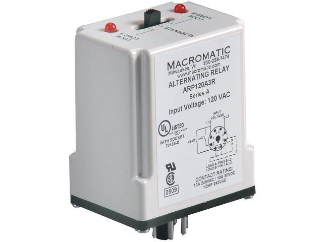 MACROMATIC ARP120A3R Alternating Relay,DPDT,120VAC,10A,8 Pin - Newegg.com