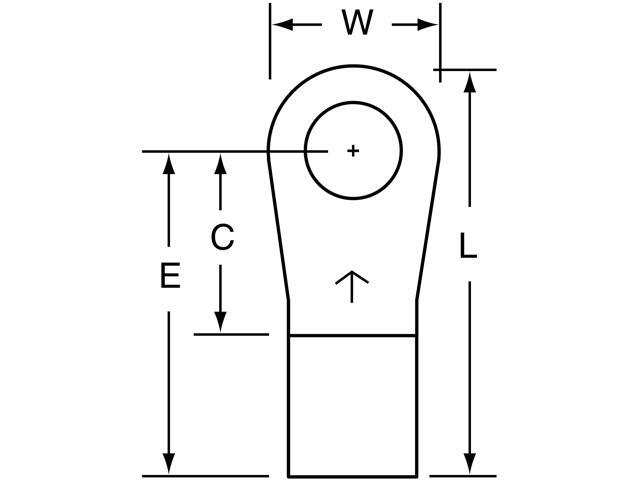 3M M4-38RX Ring Terminal, 3/8 in Stud Size, 4 AWG, 1,000 V, Bare ...