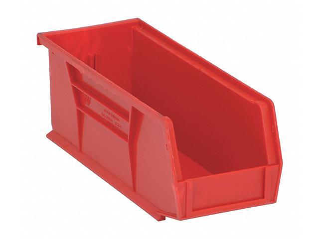 QUANTUM STORAGE SYSTEMS QUS224RD Red Hang and Stack Bin, 10-7/8"L x 4-1 ...