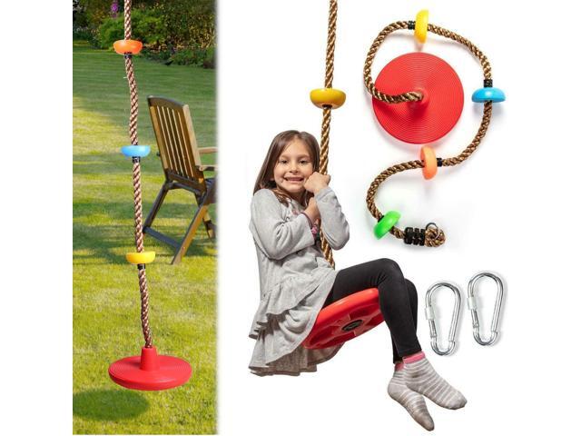 6.5ft Climbing Rope Swing with 1 Hook & Platform & Disc Swing Seat for ...