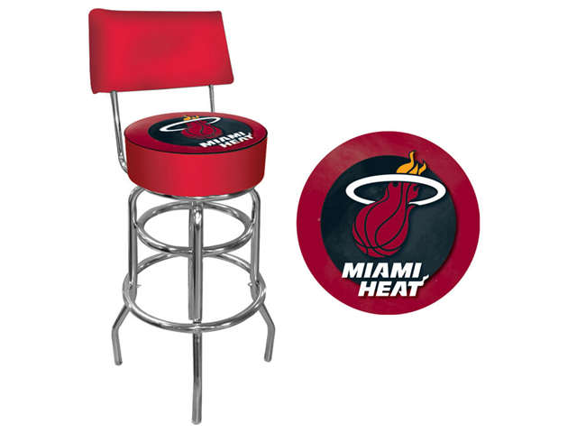 Miami Heat NBA Padded Swivel Bar Stool with Back - Newegg.com