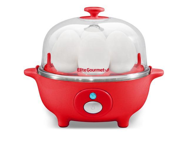 Elite Gourmet EGC007R Red Automatic Easy Egg Cooker, Steamer, Poacher ...
