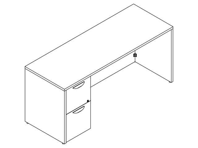 Lorell PC2466LGE Prominence 2.0 Gray Elm Laminate Desk Unit - Newegg.com