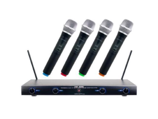 VocoPro VHF-4005 4 Channel Rechargeable VHF Wireless Mic System, 4x ...