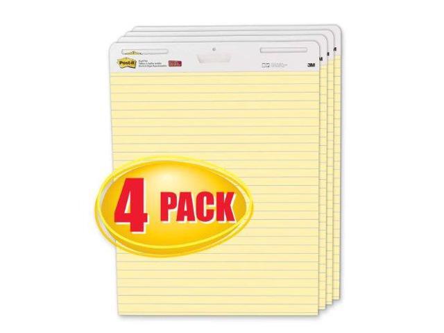 3M 561VAD4PK Self-Stick Easel Pads, Ruled, 25 x 30, Yellow, 4 30-Sheet ...
